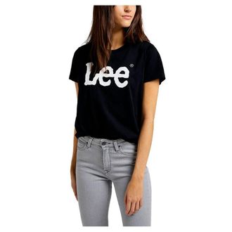 Lee Damen Logo Tee T-Shirt, Schwarz, X-Large