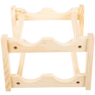 DOITOOL Tofficu Stabiles Holz Weinregal f&uuml;r Flaschen Modernes Weinflaschenregal f&uuml;r K&uuml;chenarbeitsplatte Kompakter Weinst&auml;nder aus Naturholz Dekorative Flasche