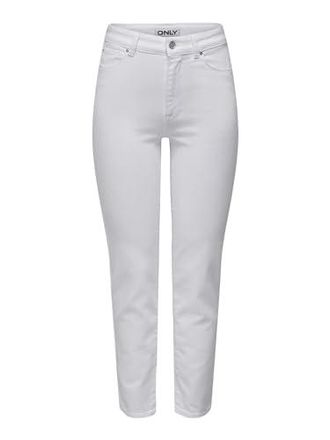 Only Jeans Onlemily pour Femme, Coupe Droite, Taille Haute, Coupe Droite, Blanc., 32W / 32L