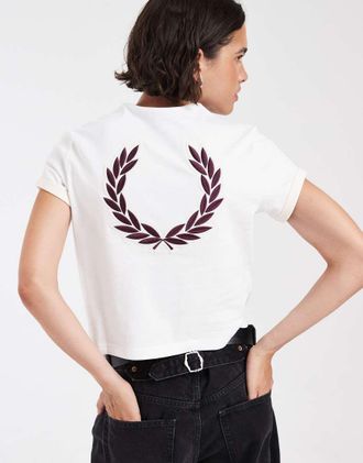 Fred Perry T-shirt avec logo laurier au dos - Blanc