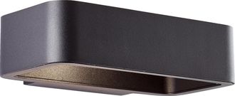 Lightbox LED Außen Wandlampe mit 22 x 13 cm - moderne Outdoor Wandleuchte mit Up/Down Light - spritzwassergeschützt (IP54) - 7 W - 510 lm - 3000 K - aus Metall