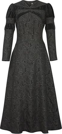 Chic Star Robe pliss&eacute;e jacquard en relief pour femme, noir, Taille XL