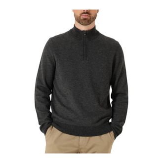 HUGO BOSS Hettore Pullover mit halbem Rei&szlig;verschluss - - Knitwear - Herren - Grau - XL