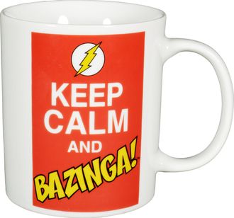 The Big Bang Theory Keep Calm and Bazinga, Porzellan, 320ml - 0122071 Kaffeetasse, wei&szlig;, 1 St&uuml;ck (1er Pack)