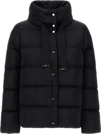 Herno Femme, Vestes, Noir, Taille: 42 FR Doudoune avec Col Anneau