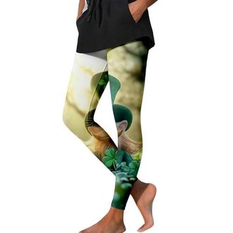 Generic St Legging pour femme - Taille haute - Legging anti-roulis - Legging de yoga long - Legging de loisirs - Pantalon blanc - Yoga, jaune, 3XL