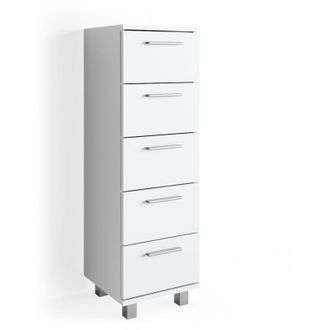 Vicco Meuble de rangement de salle de bain Ilias, Blanc, 30 x 95 cm, Vicco