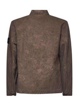 Stone Island Mens Corduroy Overshirt Brown Cotton Shirt