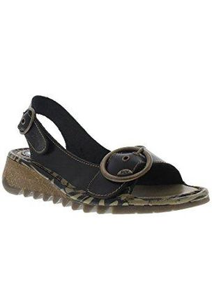 FLY London Femme Tram723fly Sandales Bride Arriere, Noir (Black), 39 EU