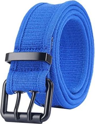 ZhuiKun Ceinture Militaire Tactique en Toile Unisexe, Boucle à Double Broche Courroie pour Jeans Pantalon de Travail - Saphir, 110cm