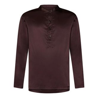Tom Ford Homme, Chemises, Brun, Taille: L Haut de pyjama Henley