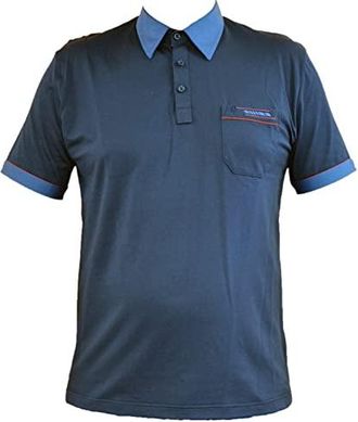 Gabicci Vintage 1973 Polo uni avec col contrast&eacute; et passepoil, bleu marine, XL