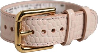 Dolce & Gabbana Ceinture en cuir emboss&eacute; avec boucle dor&eacute;e - Femme - Accessoires - Rose - Taille: ONE Size