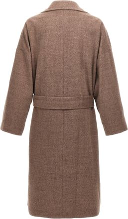 Etro Single-Breasted Wool Coat - Taupe