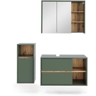 Vicco Ensemble de meubles de salle de bains Viola, Vert/Artisan, 3 pi&egrave;ces, Vicco