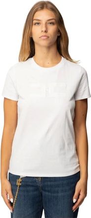 Elisabetta Franchi Femme, Tops, Blanc, Taille: 38 FR Cotton Jersey T-shirt