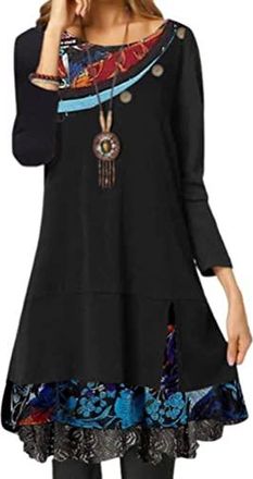 Onsoyours robe pour femme, style décontracté, manches longues, col en V, pull, robe élégante, automne hiver, patchwork, coupe crayon, robes, tunique, sweatshirt