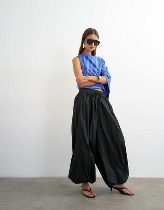 Topshop Pantalon ultra ample - Noir