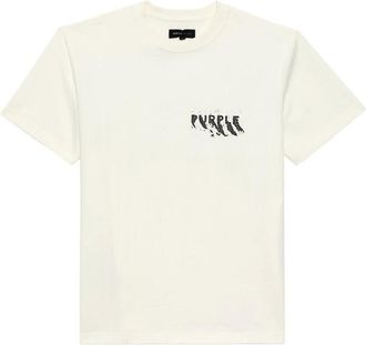 Purple Homme, Tops, Blanc, Taille: M T-shirt &agrave; logo peint