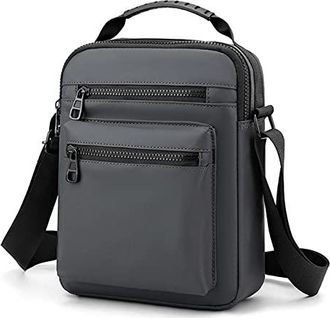 Generic Sac à bandoulière simple pour homme avec sangle réglable Oxford, gris, Item Size: 24 * 20 * 10cm / 9.4 * 7.9 * 3.9in