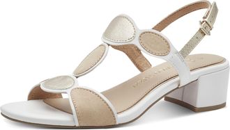 Marco Tozzi Damen Sandalen mit Absatz Elegant Vegan, Weiß (White Comb), 40 EU