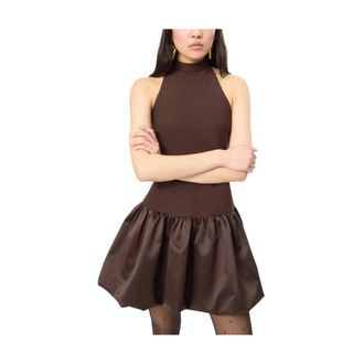 Rotate Rotate Birger Christensen - Mini Peplu 1667 - Femme - Robes - Brun - Taille: 36 FR