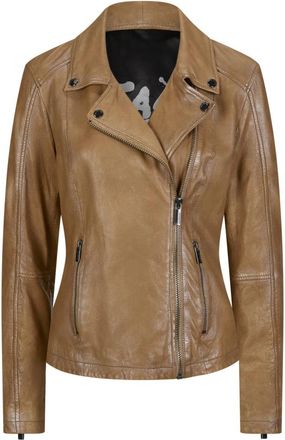 Milestone Vintage Metallic Bikerjacke - - Jackets - Damen - Braun - M