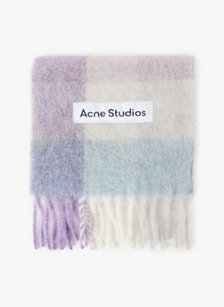 Acne Studios Echarpe &agrave; carreaux en laine m&eacute;lang&eacute;e