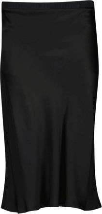 Ami Femme, Jupes, Noir, Taille: 40 FR Satin-Effect Midi Skirt