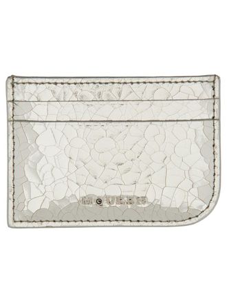 Alexander McQueen Calf Skin Card Case - Silver