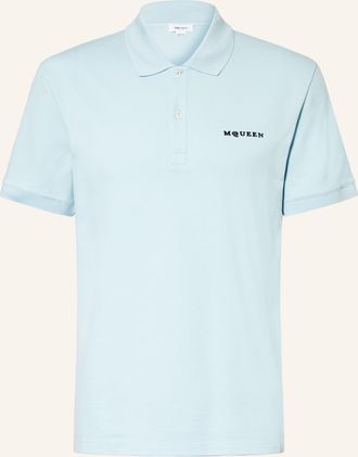 Alexander McQueen Mcqueen Piqu&eacute;-Poloshirt blau