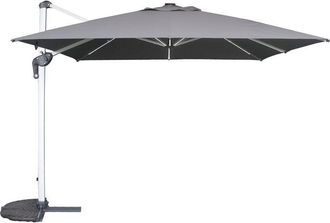 Hesperide Hesperide - Parasol d&eacute;port&eacute; droit carr&eacute; Equador Ardoise avec led 3 x 3 m - Hesp&eacute;ride