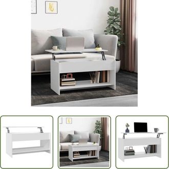 vidaXL vidaXL Couchtisch mit Stauraum - Couchtisch Wei&szlig; 102x50x52,5 cm Holzwerkstoff