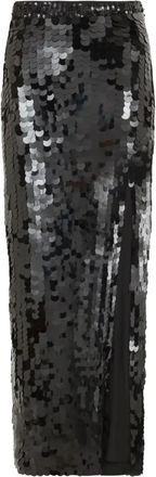 P.A.R.O.S.H. jupe mi-longue à sequins brodés - Noir