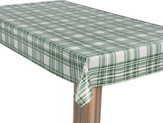Laro Wachstuch-Tischdecke Wachstischdecke Gartentischdecke Karo Grün Weiß, Muster:Karo Grün Weiß, Größe:110x160
