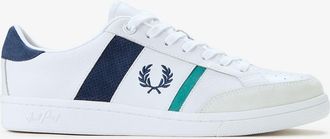 Fred Perry B725 Leder Wildleder Herren Wei&szlig;/Navy/Mint Sneaker
