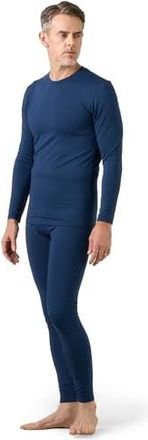 Lapasa Ensemble de sous-Vêtements Thermiques Homme Haut & Bas Maillot de Corps Manches Longues & Pantalon Chaud Automne/Hiver Léger Bleu Chiné XXL