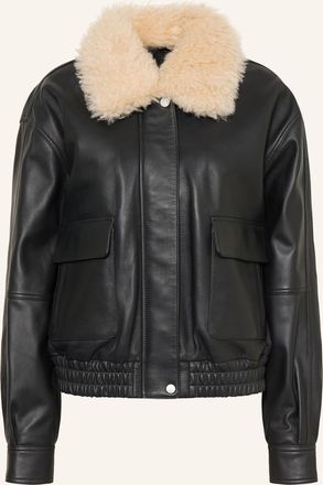 Mrs & Hugs Mrs & Hugs Lederjacke Mit Abnehmbarem Kunstfell schwarz