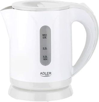 Adler Europe ADLER-Kunststoffkessel 0,8 l, 360°-Drehsockel, 850 W Leistung, grau