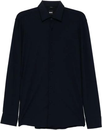 HUGO BOSS Homme, Chemises, Bleu, Taille: XL P-Hank Slim Fit Performance-Stretch Shirt
