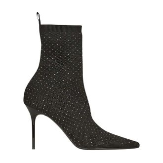 Balmain Skye Embellished Sock Booties - Femme - Chaussures - Noir - Taille: 38 1/2 EU
