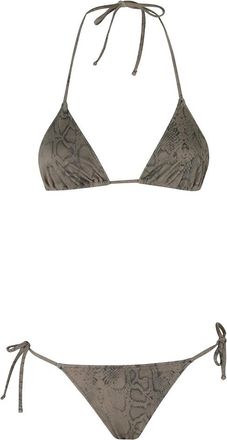 Federica Tosi Femme, Maillots de bain, Vert, Taille: 36 FR Bikini Triangolo Stampa Pitone