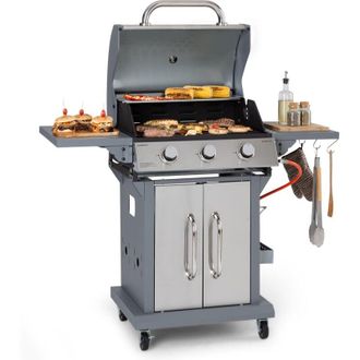 Klarstein Klarstein - Barbecue Gaz Camping avec 3 Br&ucirc;leurs &agrave; Gaz, Plancha au Gaz de 10800W, Gril &agrave; Gaz en Acier Inoxydable, bbq Feu a Gaz, Plancha Gaz Inox