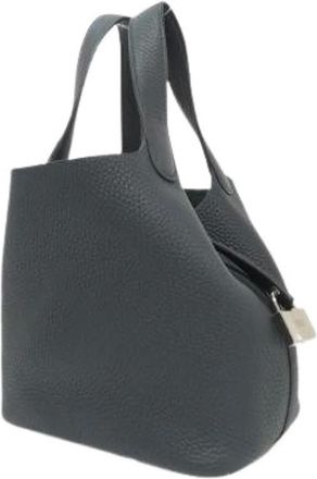 Herm&egrave;s Sac &agrave; main Pre-owned Picotin Lock PM en cuir Clemence - Femme - Pre-owned - Vert - Taille: ONE Size