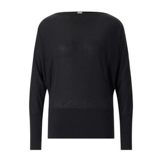 Toteme Femme, Pulls, Noir, Taille: 38 FR Maille Ras du Cou