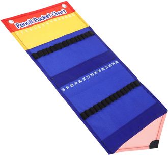Lurrose Pencil Pocket Chart aus Robustem Canvas Nummerierte F&auml;cher zur Organisierten Aufbewahrung Verschiedenster Stifte Wandh&auml;ngend Platzsparend Leicht zu Re