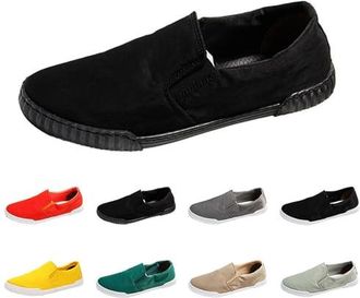 Generic Baskets basses en toile pour homme - Respirantes - Mocassins plats - Doux et confortables - Espadrilles classiques - Mocassins - Chaussures de sport -