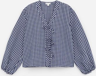 Arket Bluse Aus Seersucker -Blau