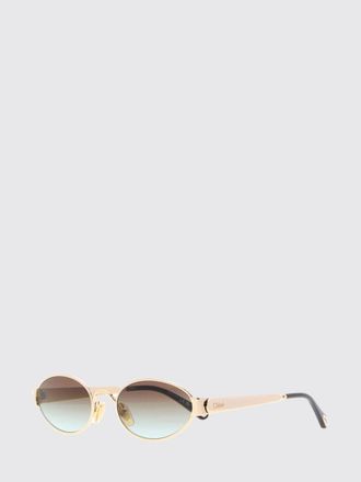 Chlo&eacute; Lunettes de soleil &agrave; monture ovale en m&eacute;tal dor&eacute; avec verres d&eacute;grad&eacute;s