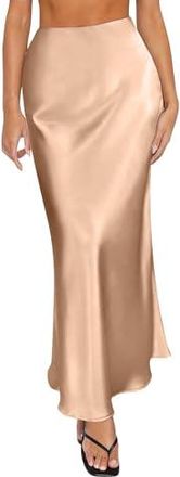 Generic Figurine N Roll Satin avec tour de taille Jupe en tricot Noir, or, XS